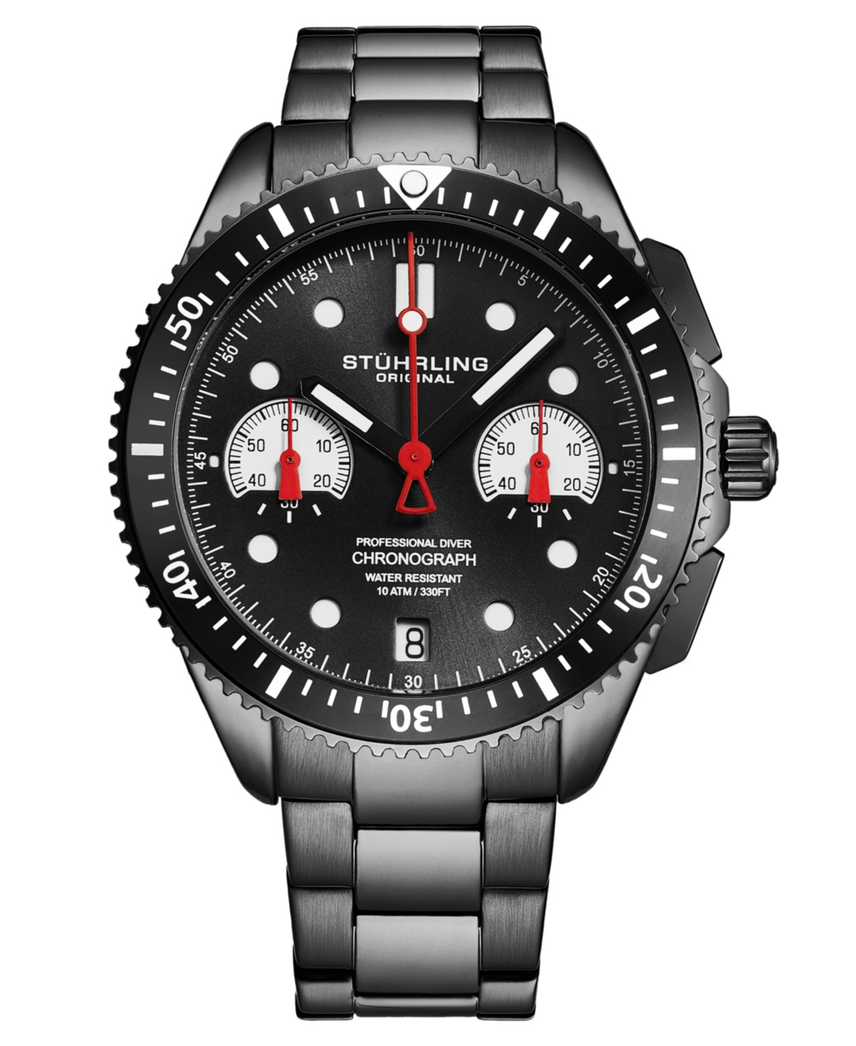 Click here for Stuhrling Mens Monaco Black Stainless Steel  Black... prices