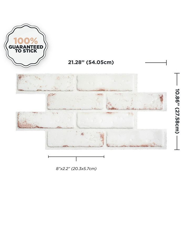 The Smart Tiles Smart Tiles Brik Toscana 21.28 in. X 10.86 in Peel and ...