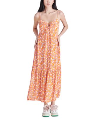 Steve Madden Women's Shayne Floral-Print Crepe Empire-Waist Midi Dress ...