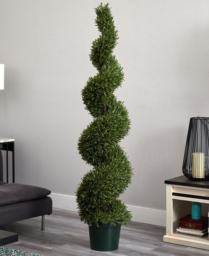 Nearly Natural 6' Rosemary Spiral Tree - Macy's