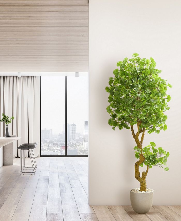 Nearly Natural 6.5' Jingo Artificial Tree in Sand Colored Planter - Macy's