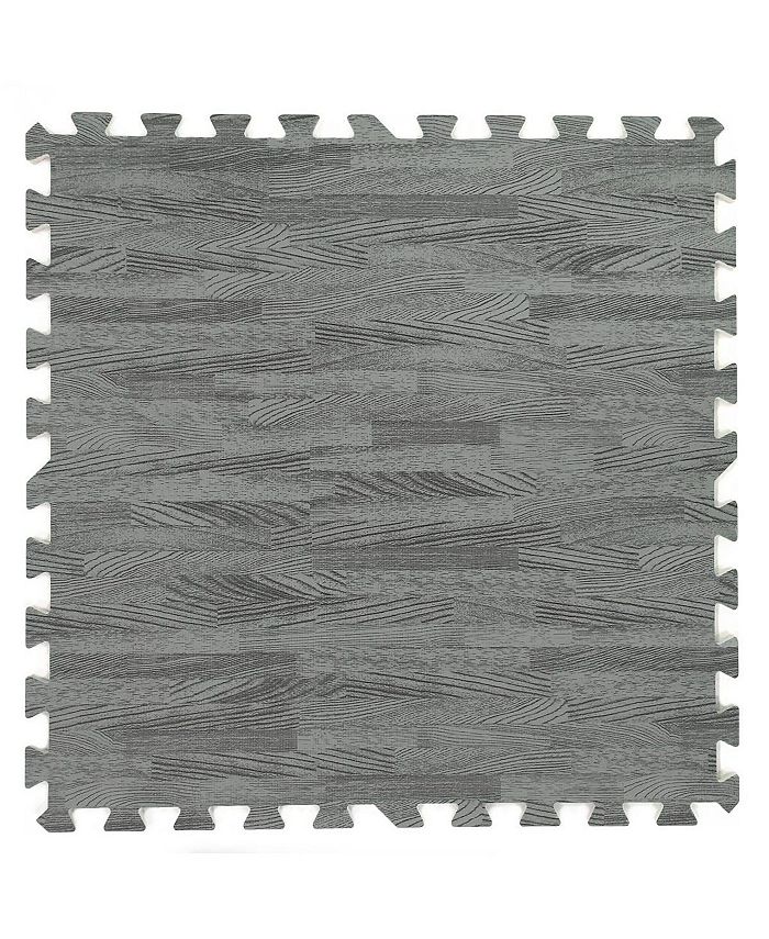 Home Aesthetics 100 SqFt 3/8" EVA Sea Haze Grey Wood Grain Foam Mat ...