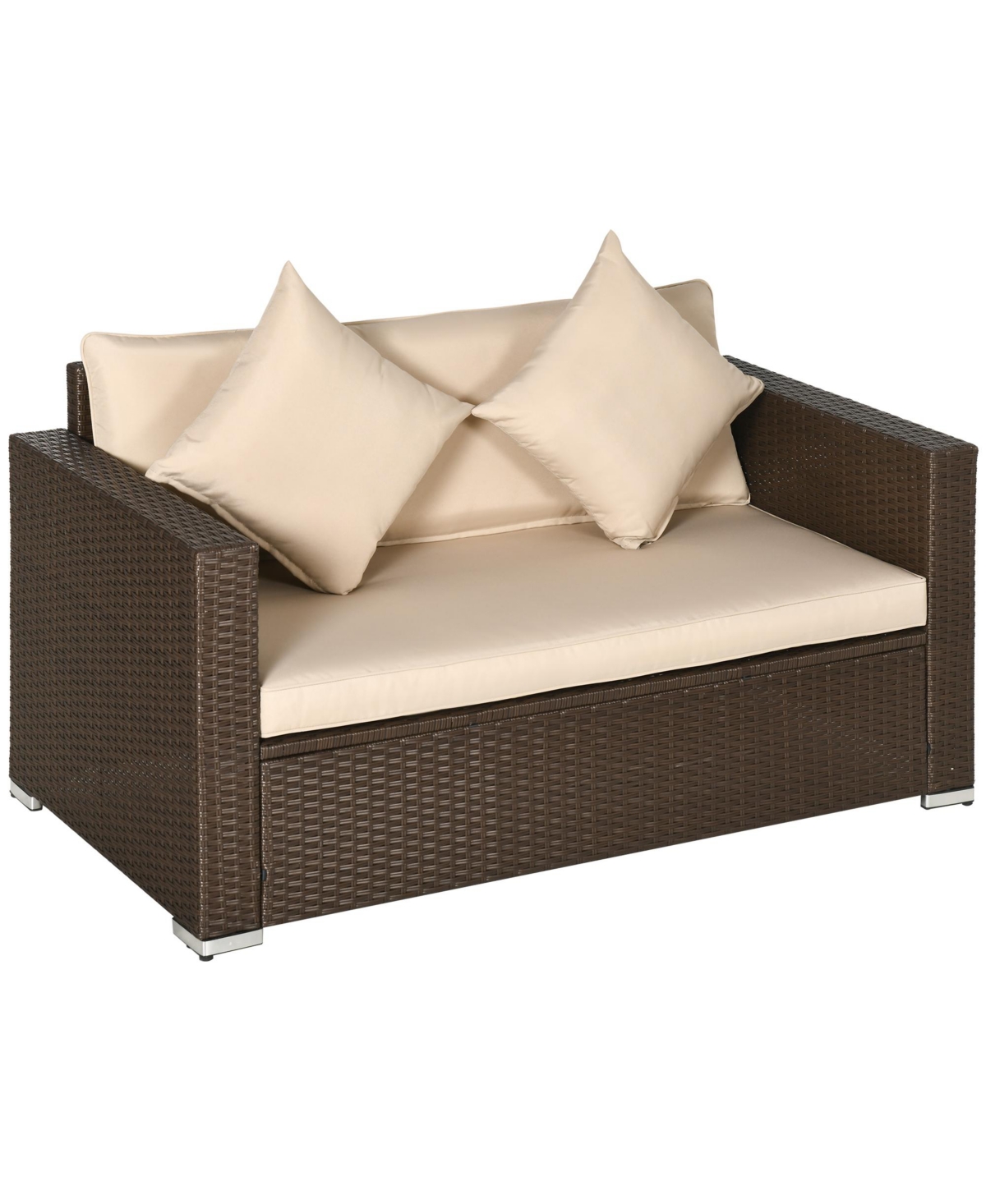 Click here for Outsunny Wicker Loveseat  Patio Furniture Couch  P... prices
