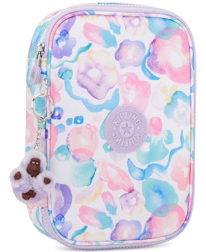 Kipling 100 Pens Aqua Flowers Zippered Pen Case - Macy's