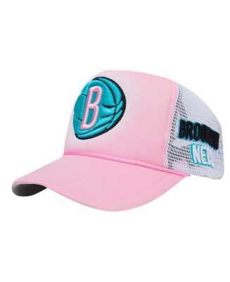 Men's Pro Standard Pink Brooklyn Nets Washed Neon Foam Trucker Snapback ...