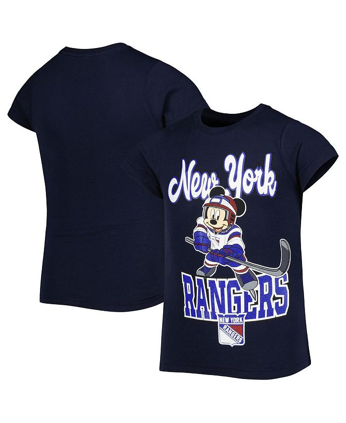 Outerstuff Big Girls Blue New York Rangers Mickey Mouse Go Team Go T ...