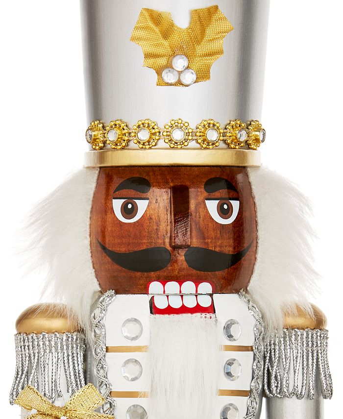 Holiday Lane Shine Bright 14" African American Nutcracker with Wreath ...