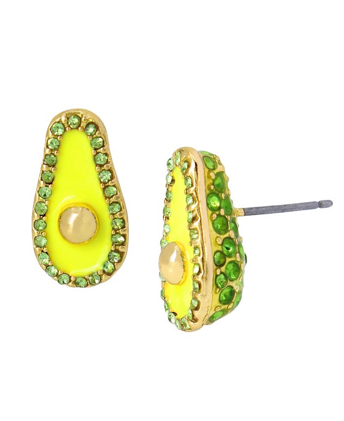 Betsey Johnson Faux Stone Avocado Stud Earrings - Macy's