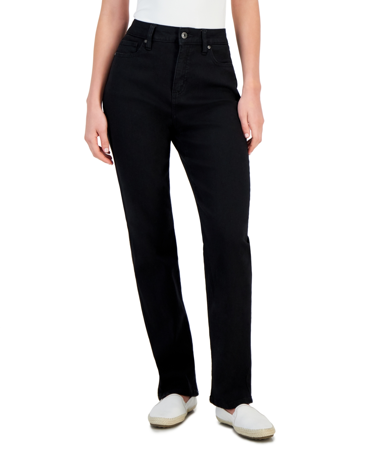 Click here for Style & Co Womens High Rise Straight-Leg Jeans  Re... prices