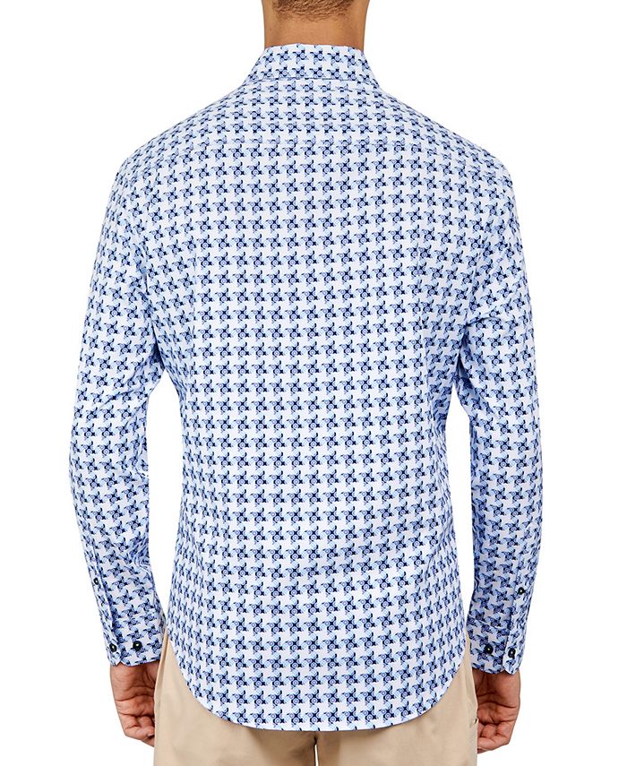 Society Of Threads Mens Regular Fit Non Iron Performance Stretch Shirt