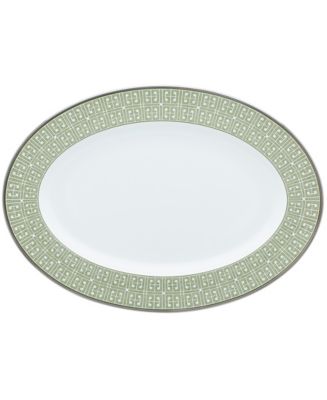 Noritake Infinity Green Platinum Oval Platter, 16" - Macy's