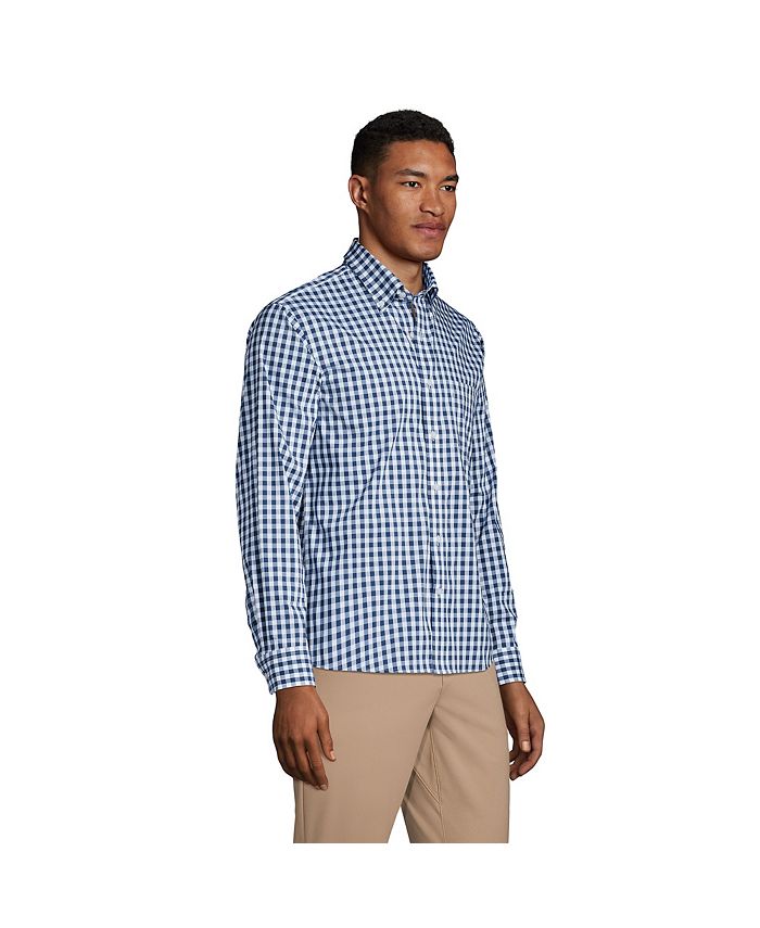 Lands' End Men's Traditional Fit Comfort-First Shirt with CoolMax - Macy's