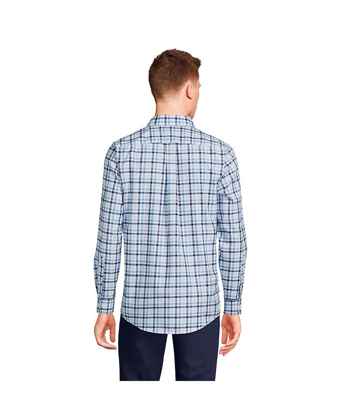 Lands' End Men's Traditional Fit No Iron Twill Shirt - Macy's