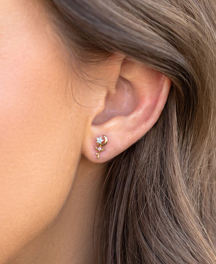 Girls Crew Crystal Multi-Color Celestial Spellbound Stud Earrings - Macy's