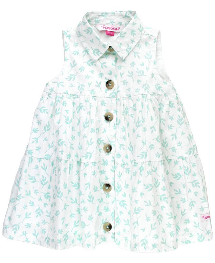 RuffleButts Baby Girls Tiered Sleeveless Shirt Dress - Macy's