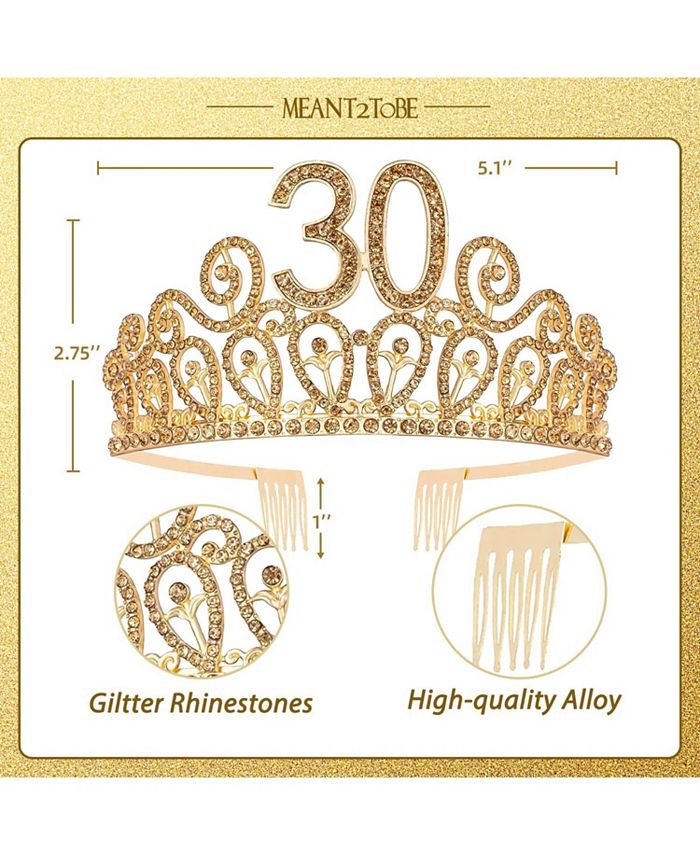 Meant2tobe 30th Birthday Sash and Tiara for Women - Fabulous Glitter ...