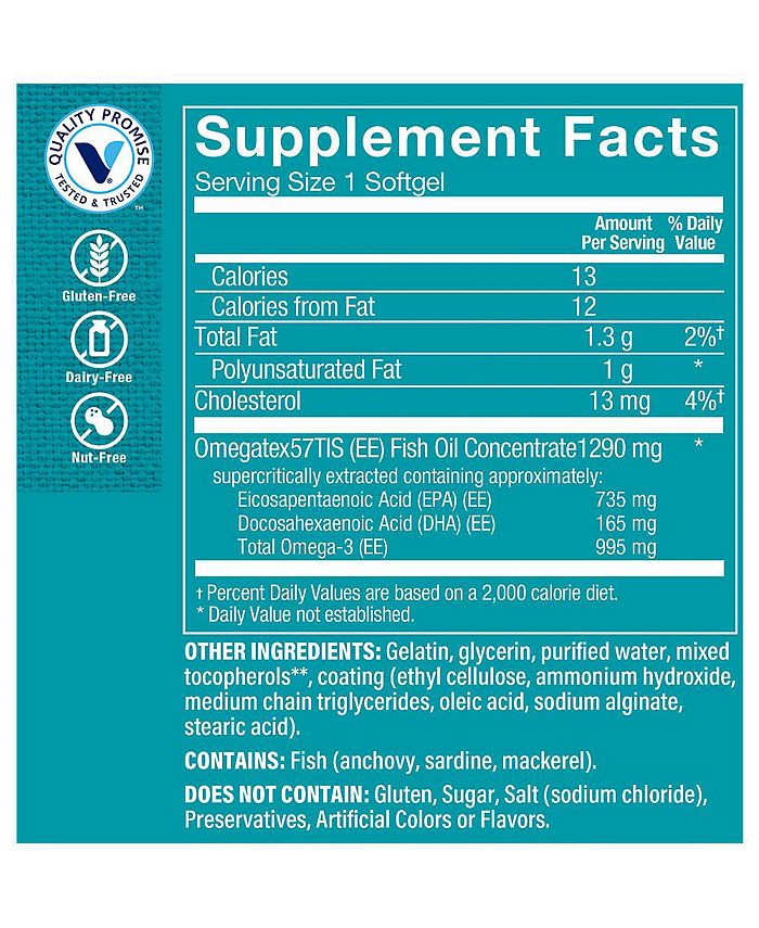 The Vitamin Shoppe Super Omega-3 Fish Oil - EPA/DHA - Supports ...