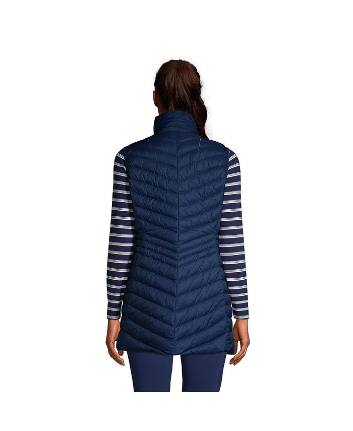 Lands' End Petite Wanderweight Ultralight Packable Long Down Vest - Macy's