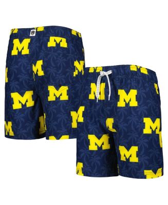 Big Boys and Girls Wes & Willy Navy Michigan Wolverines Palm Tree Swim ...