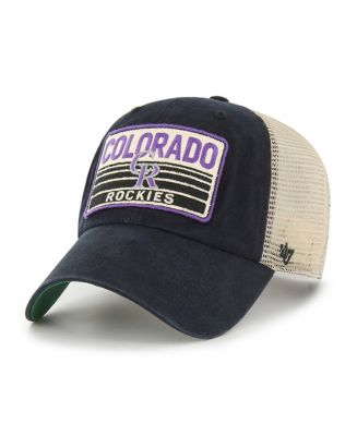 Men's '47 Brand Black Colorado Rockies Four Stroke Clean Up Trucker ...