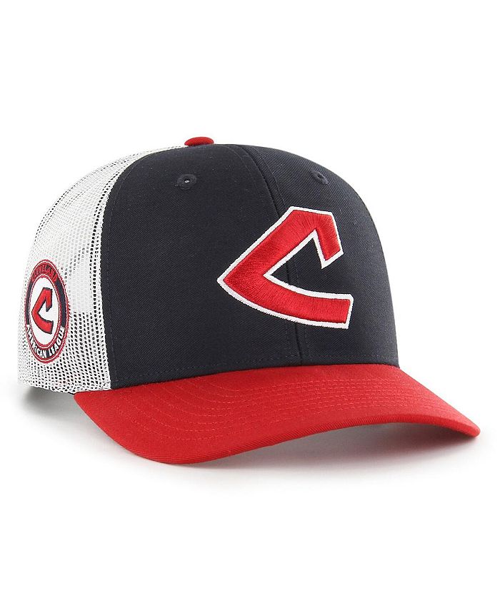 '47 Brand Men's Navy, Red Cleveland Guardians Sidenote Trucker Snapback ...