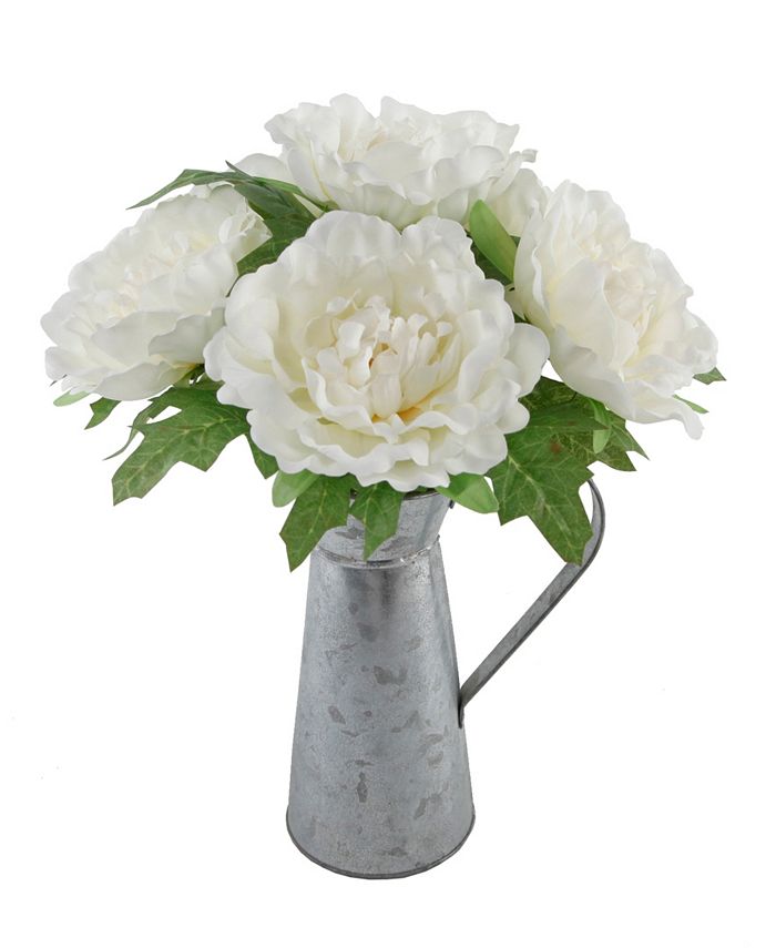 Flora Bunda 13" Tall Peony in Tin - Macy's