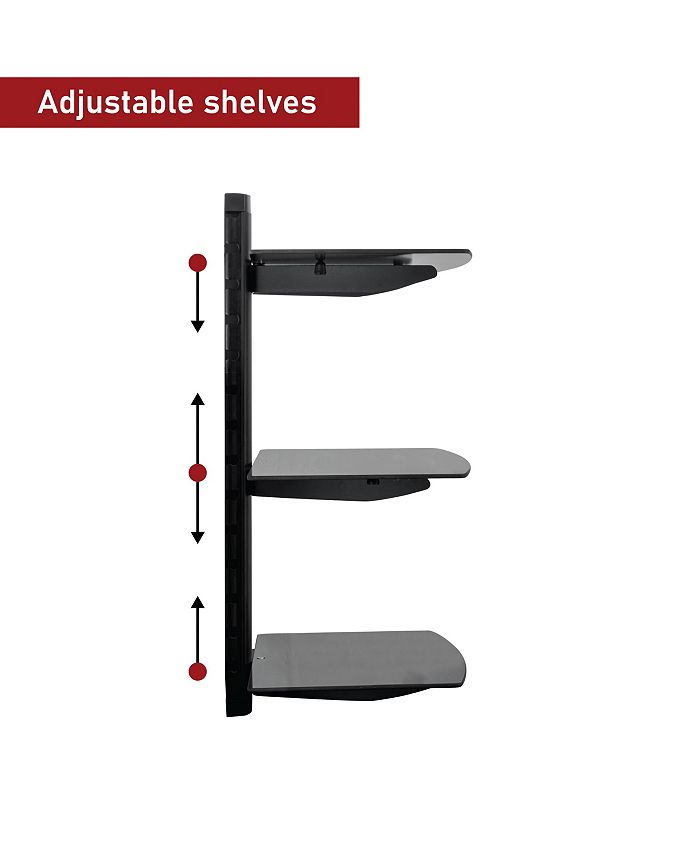 MegaMounts 3 Shelf Tempered Glass Multimedia Mounting Unit - Macy's