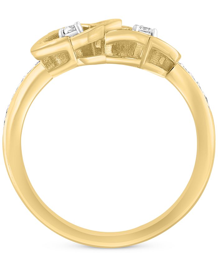 EFFY Collection EFFY® Diamond Double Heart Ring (1/8 ct. t.w.) in 14k ...