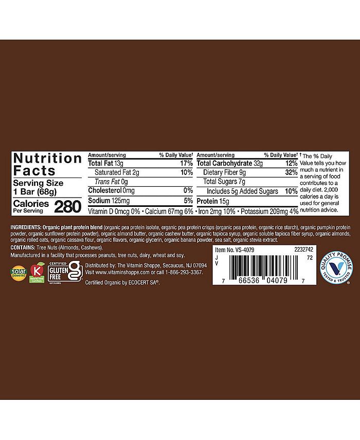 plnt Organic Protein Bar - Banana Nut (12 Bars) - Macy's