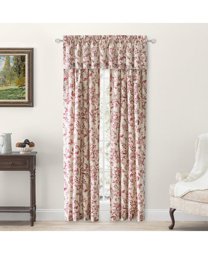 Ricardo Waverly Gardens Tailored Curtain Panel Pair with tiebacks 84"W ...