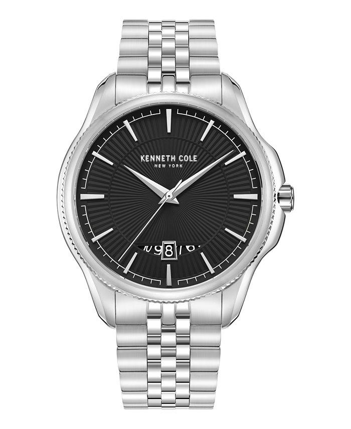 Kenneth Cole New York Men's Quartz Classic Silver-Tone Stainless Steel ...