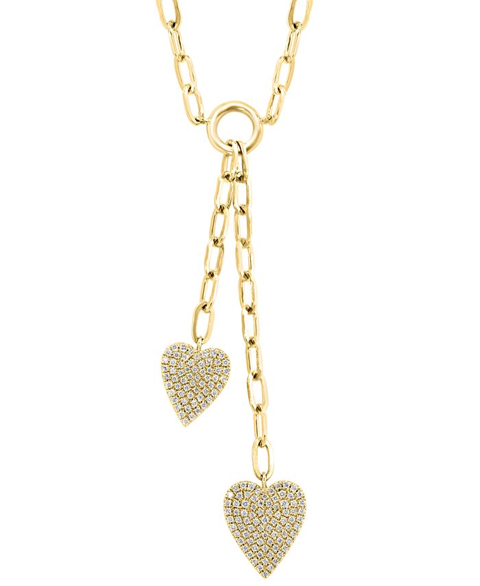 EFFY Collection EFFY® Diamond Double Heart 18" Lariat Necklace (1/2 ct ...