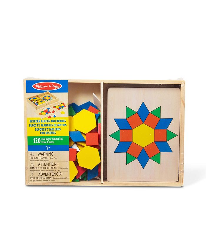 Melissa and Doug Melissa & Doug Pattern Blocks and Boards - Classic Toy With 120 Solid Wood ...