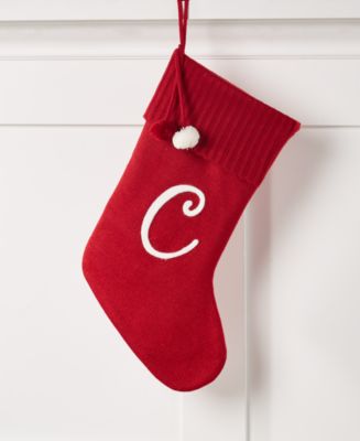 Holiday Lane Stockings C Initial Stocking, Created for Macy's - Macy's