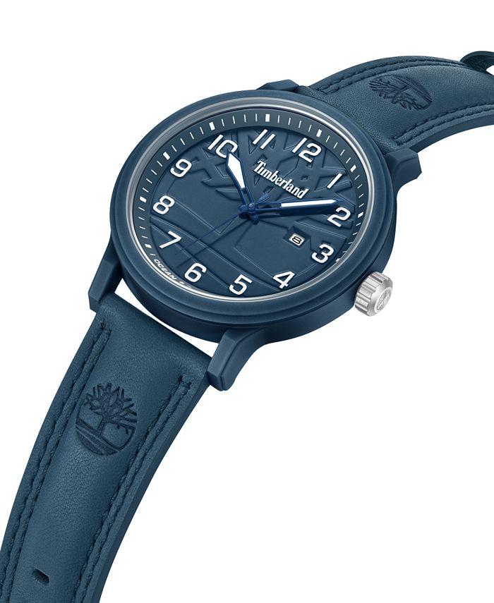 Timberland Men's Quartz Driscoll Dark Blue Genuine Leather Watch 46mm ...