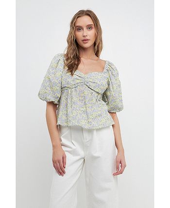 Free the Roses Women's Floral Tied Back Top - Macy's