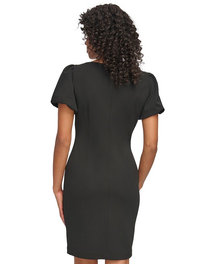 DKNY Women's Bubble-Sleeve Ruched Dress - Macy's