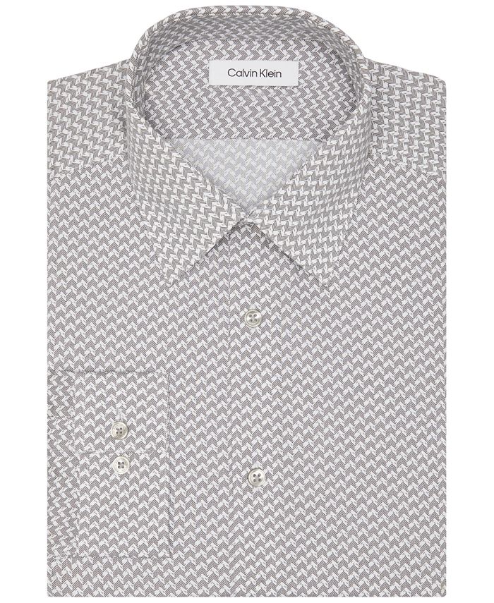 Calvin Klein Men's Steel Slim Fit Stretch Wrinkle Resistant Dress Shirt ...