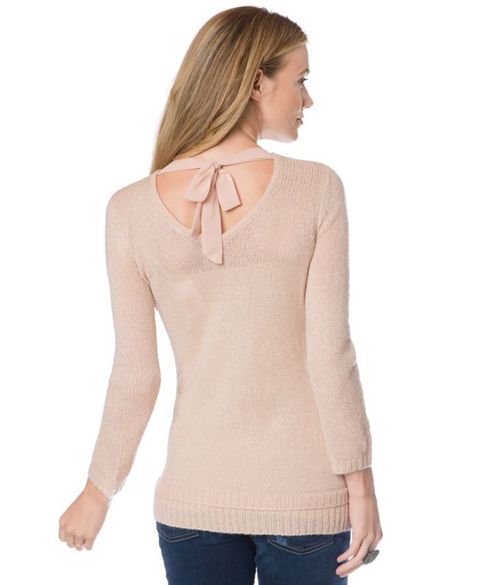 Design History Maternity Beaded Keyhole Sweater - Macy's