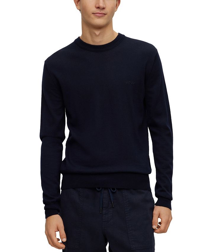 Hugo Boss Men's Regular-Fit Tonal Logo Crew-Neck Sweater, Created for ...