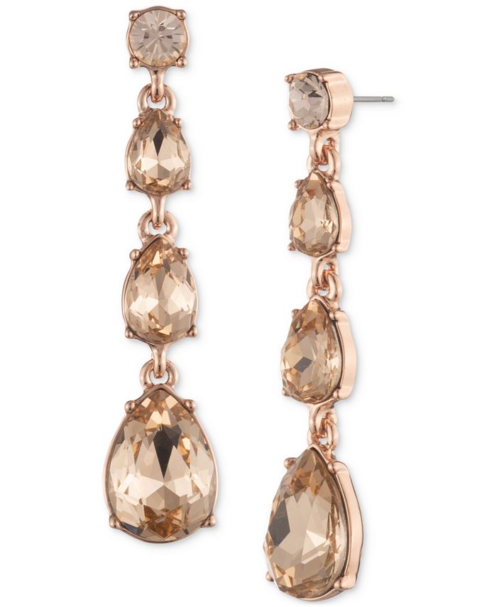 Givenchy Round & Pear-Shape Crystal Linear Drop Earrings - Macy's