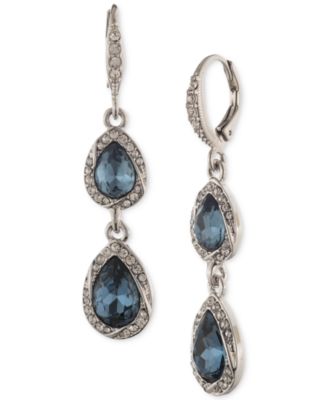 Givenchy Pavé & Pear-Shape Crystal Double Drop Earrings - Macy's
