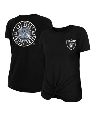 Women's New Era Black Las Vegas Raiders Athletic Slub Front Knot T ...