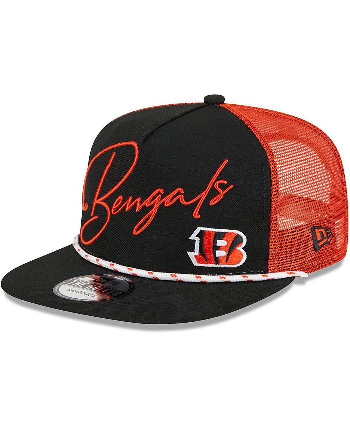 New Era Men's Black Cincinnati Bengals Script Logo Golfer 9FIFTY ...
