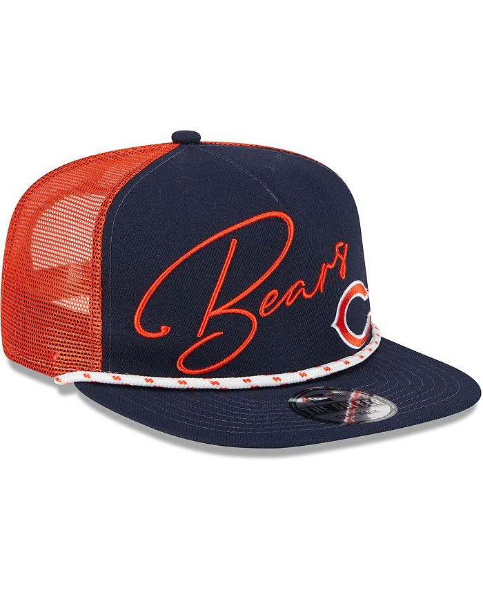 New Era Men's Navy Chicago Bears Script Logo Golfer 9FIFTY Snapback Hat ...
