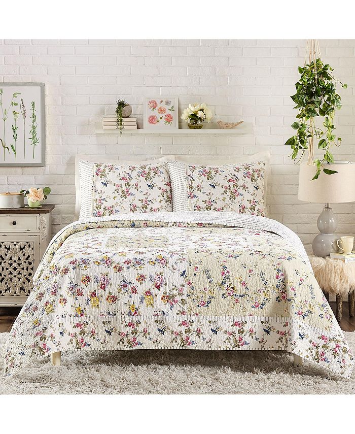 Jessica Simpson CLOSEOUT! Phillipa 3-Piece Quilt Set, King - Macy's