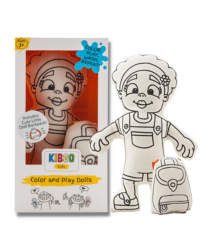 Kiboo Kids Doll and Mini Doll Backpack for Coloring - Girl with Flower ...