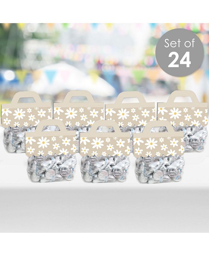 Big Dot of Happiness Tan Daisy Flowers Floral Party Favor Bag Labels ...
