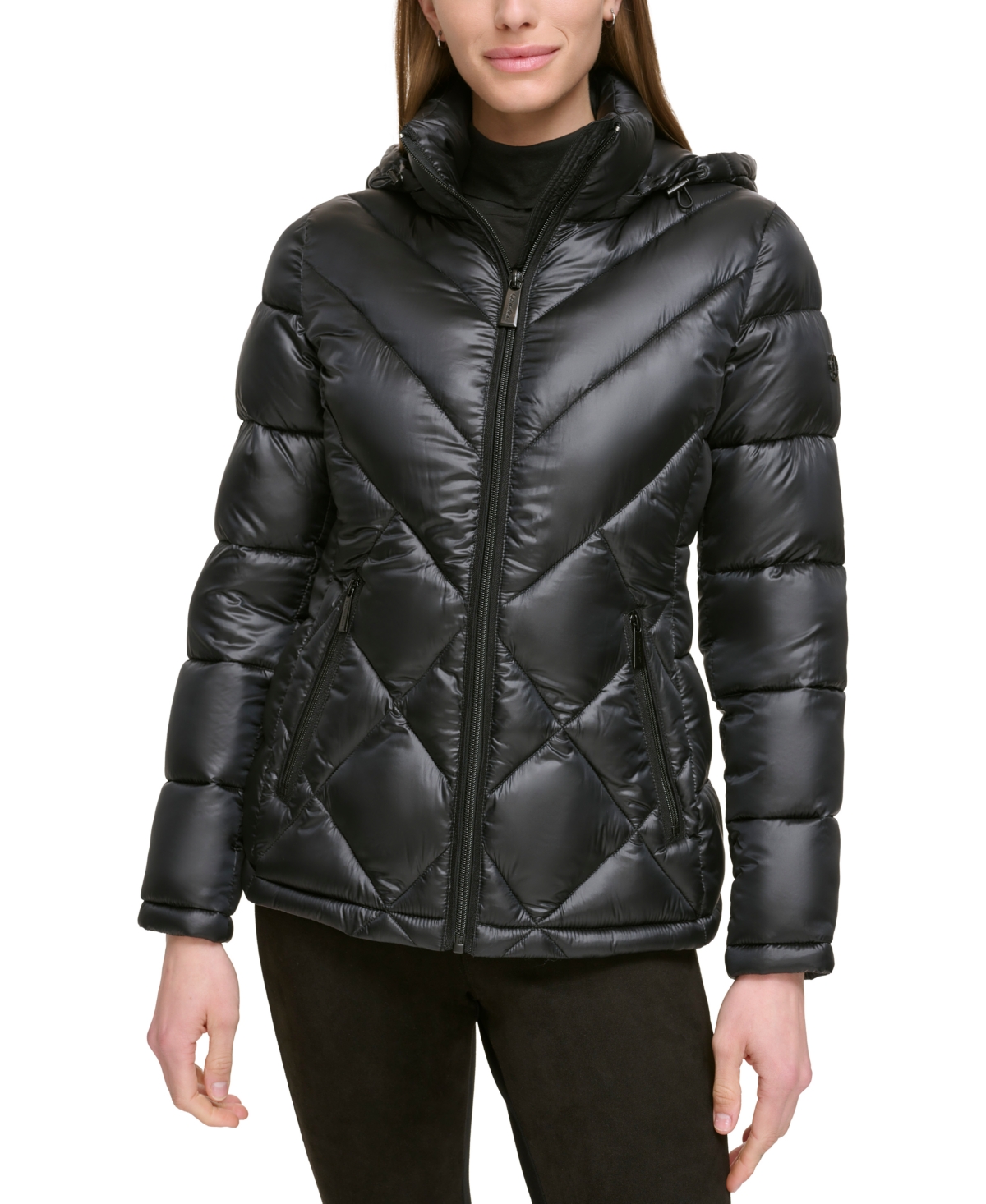 Click here for Calvin Klein Womens Shine Hooded Packable Puffer C... prices