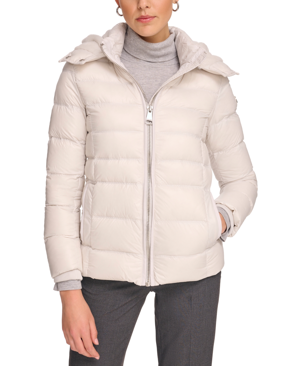 Click here for Calvin Klein Womens Shine Hooded Down Puffer Coat... prices